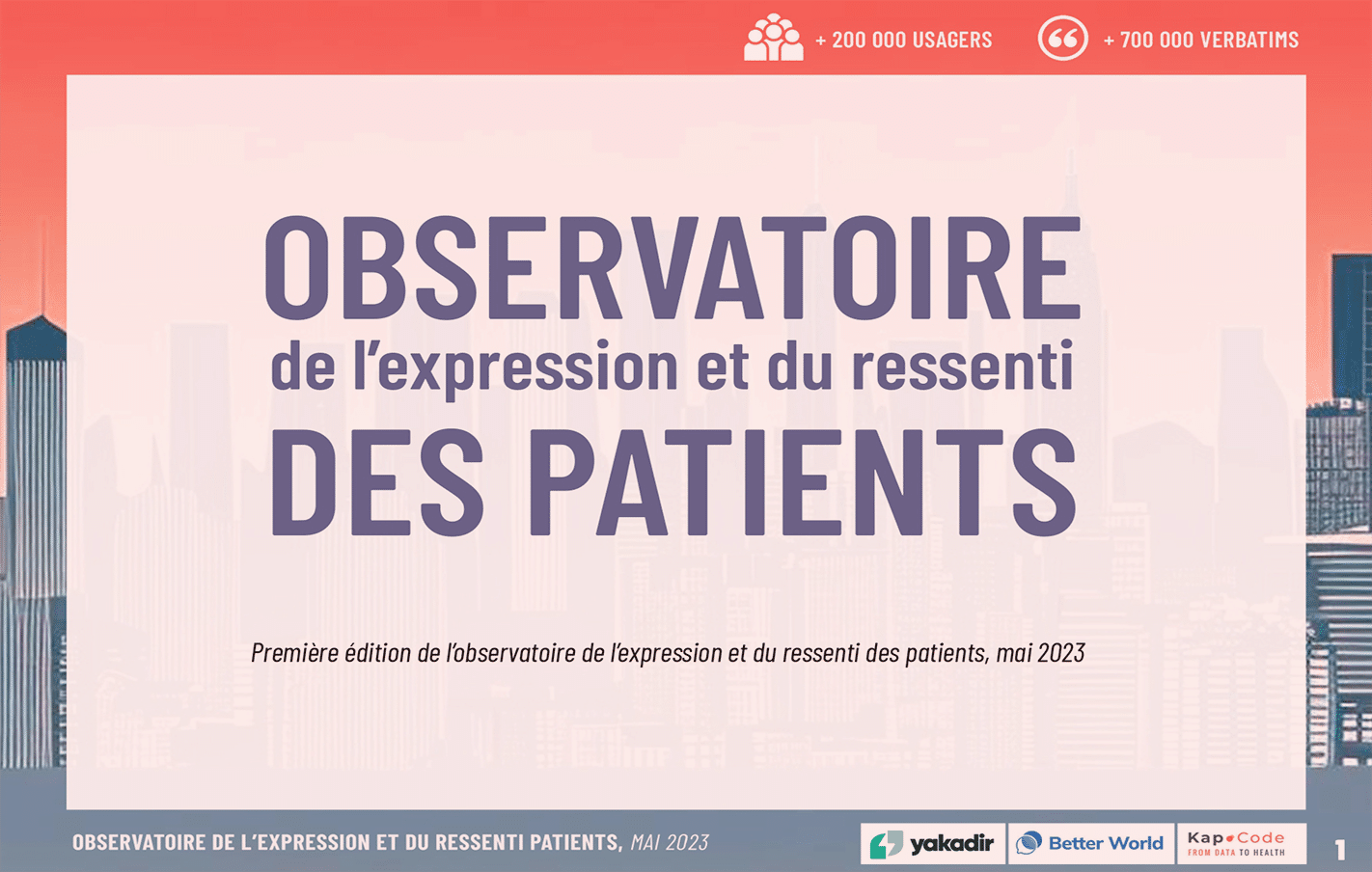 Observatoire de l'expression et du ressenti des patients - Kap Code